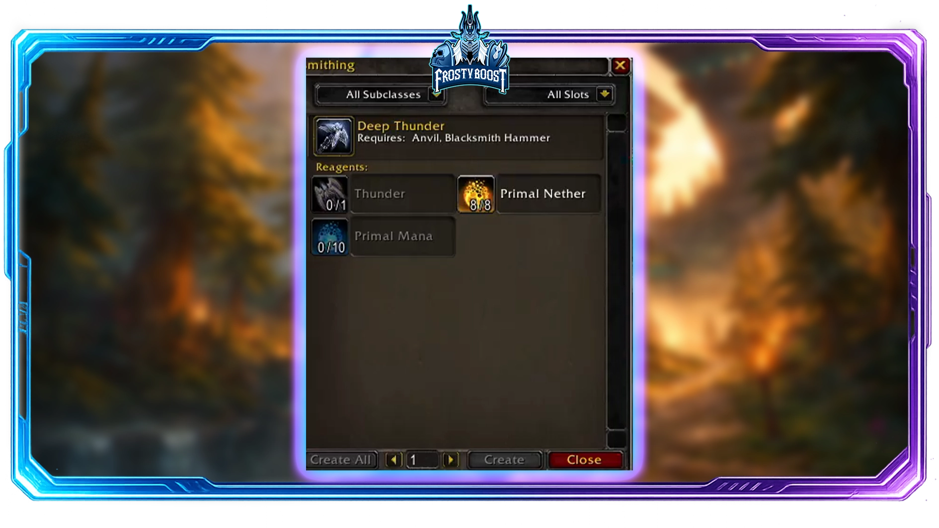 Deep Thunder Guide WoW TBC Anniversary: Crafting Mats, Costs & PvP Tips